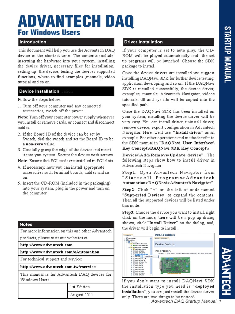 DAQNavi QuickStartforWindowsUser | PDF | Device Driver | Software Development Kit