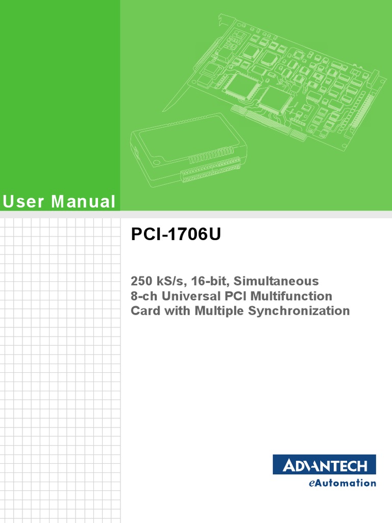 Pci 1706u | PDF | Analog To Digital Converter | Electrostatic Discharge