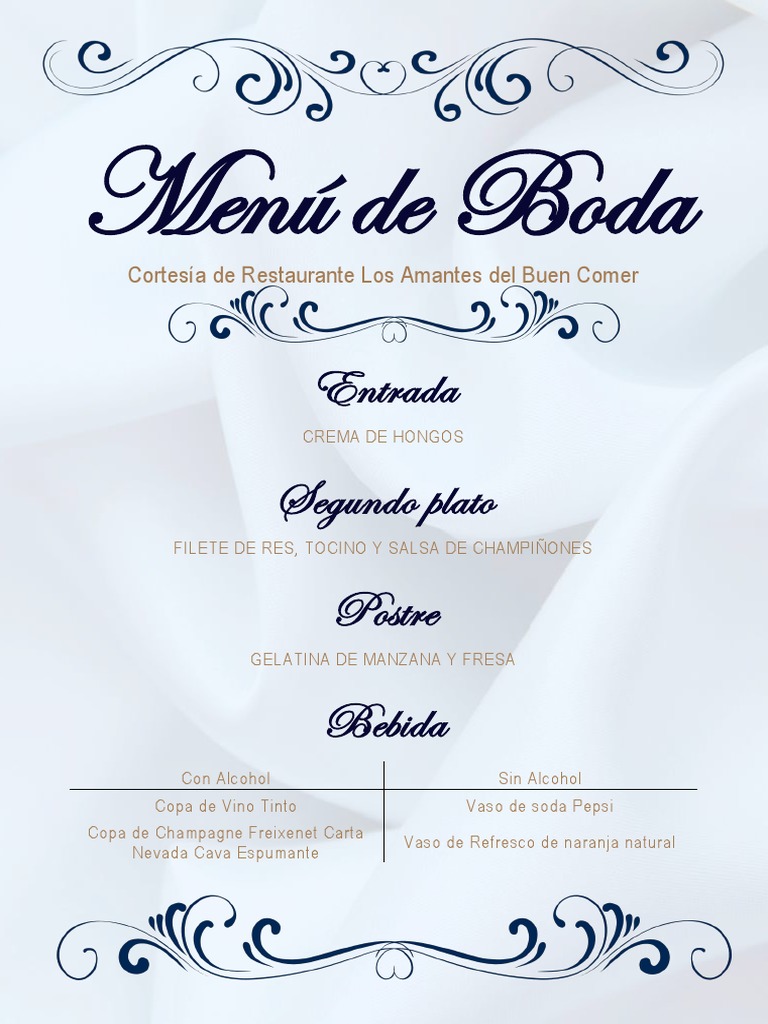 Menu de Boda | PDF