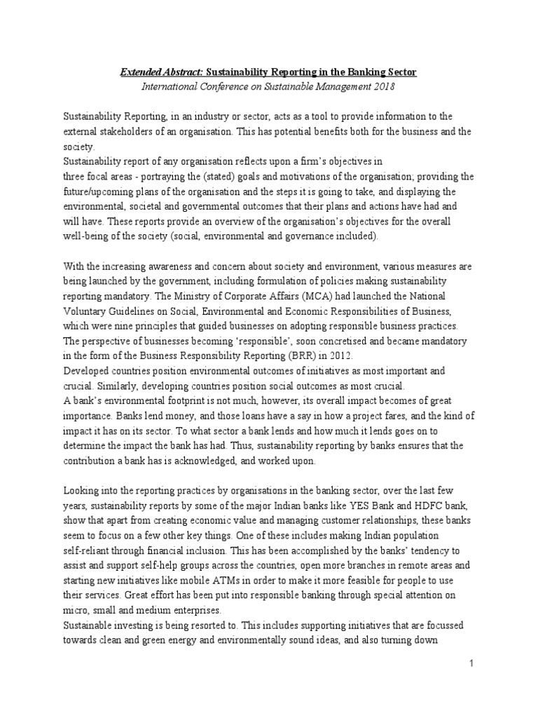 Extended Abstract:: International Conference On Sustainable Management ...