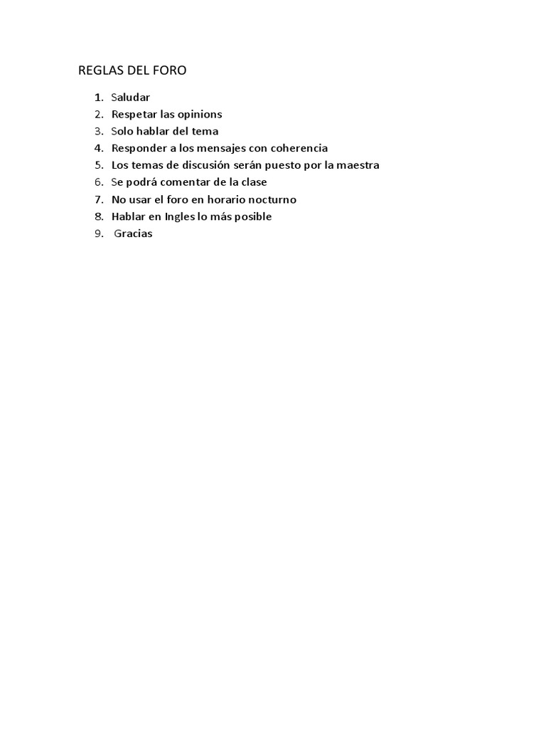 Reglas Del Foro | PDF