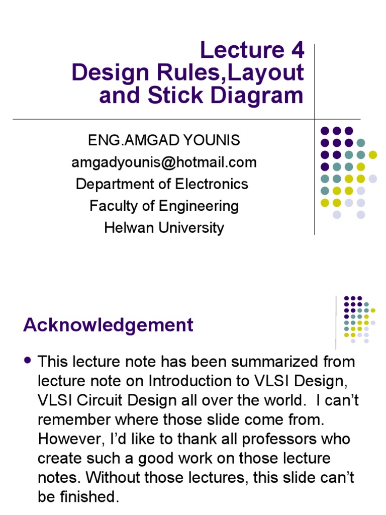 Design Rules, Layout and Stick Diagram | PDF | Integrated Circuit ...