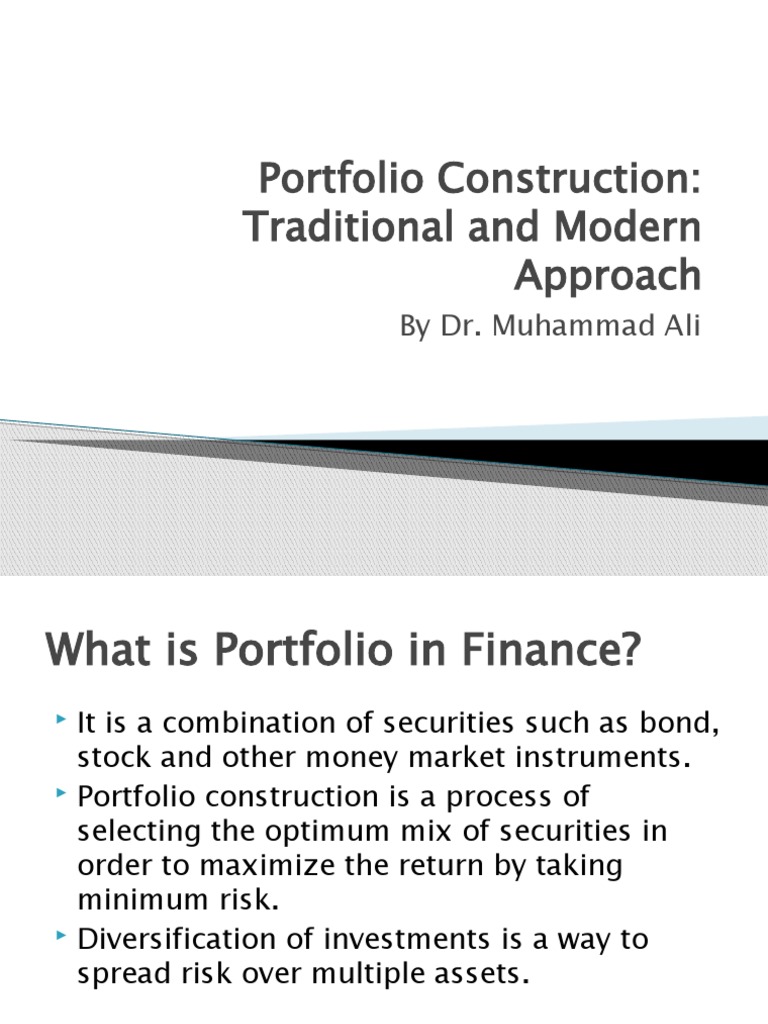 Portfolio Construction: Traditional vs Modern | PDF | Investing ...
