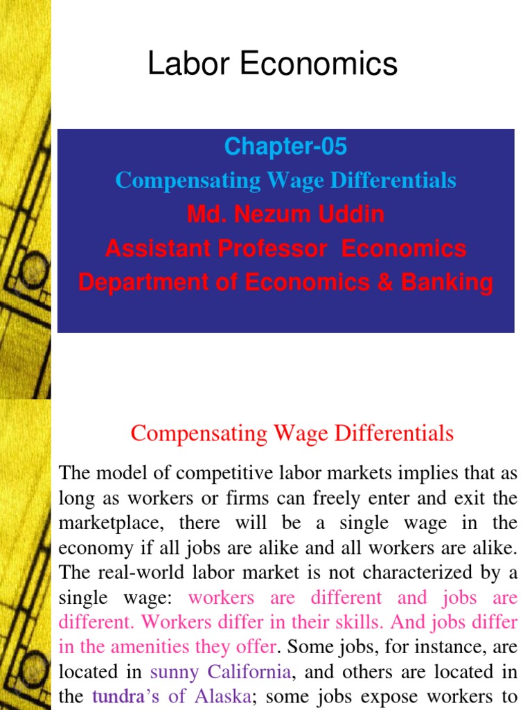 Labor Economics: Chapter-05 Compensating Wage Differentials | PDF | Labour Economics | Economic ...