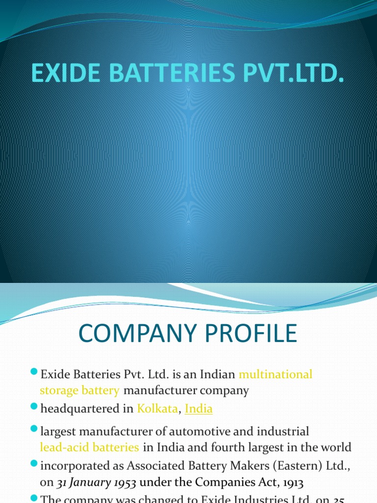 Exide Batteries Ltd. | PDF | Sustainability | Swot Analysis