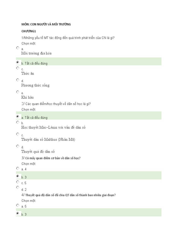 BTTN-CHƯƠNG-1-CNMT-1 | PDF