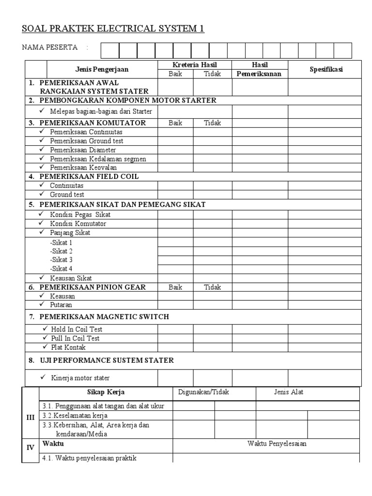 Soal Praktek Electrical System 1 | PDF