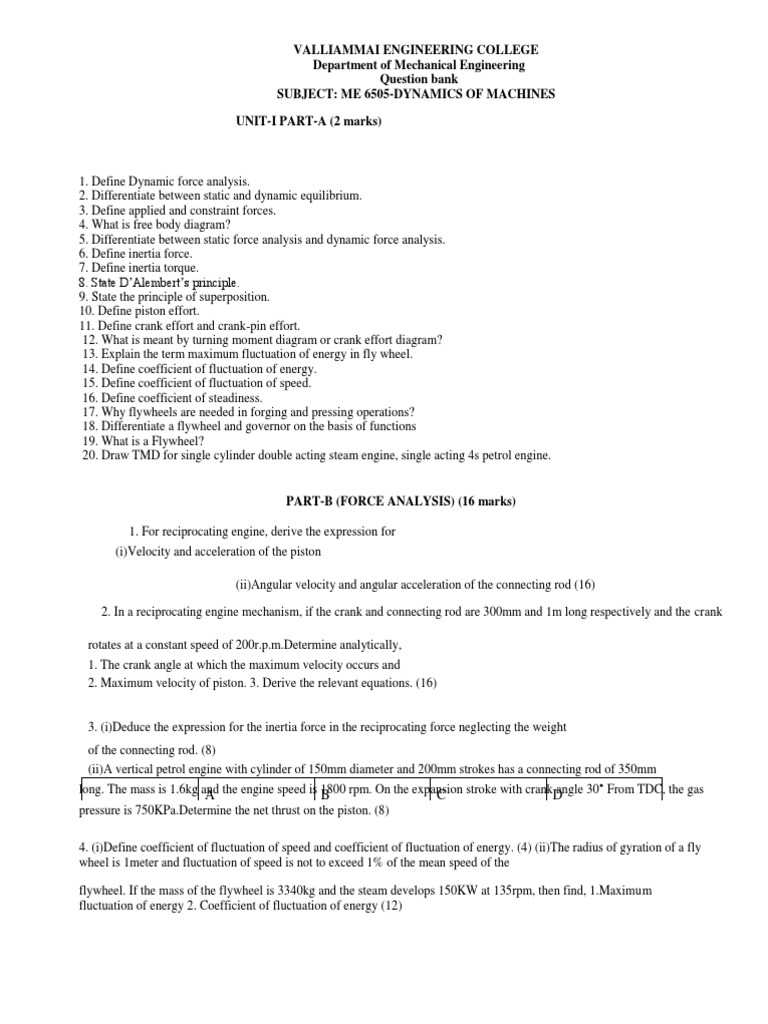 Valliammai Engineering College Department of Mechanical Engineering ...