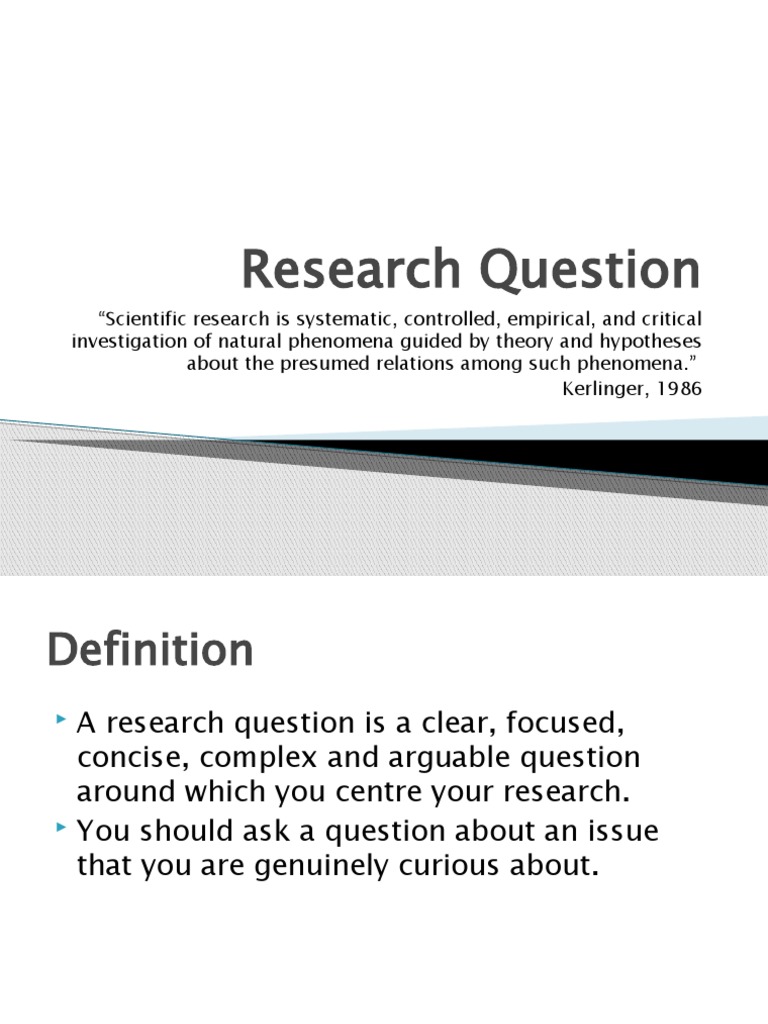 Research Question | PDF | Question | Psychological Concepts