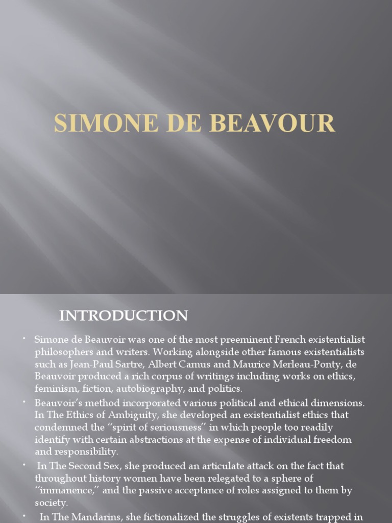 Simone de Beavour | PDF | Simone De Beauvoir | Philosophy
