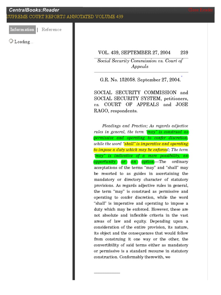 SSC V Ca Scra | PDF | Disability | Appeal