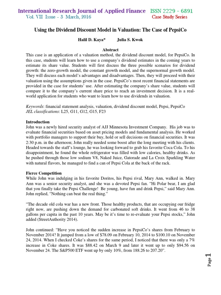 Case Study | PDF | Valuation (Finance) | Stocks