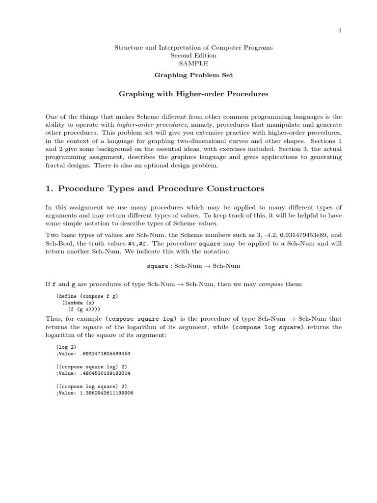 Graphing With Higher-Order Procedures | PDF | Function (Mathematics ...