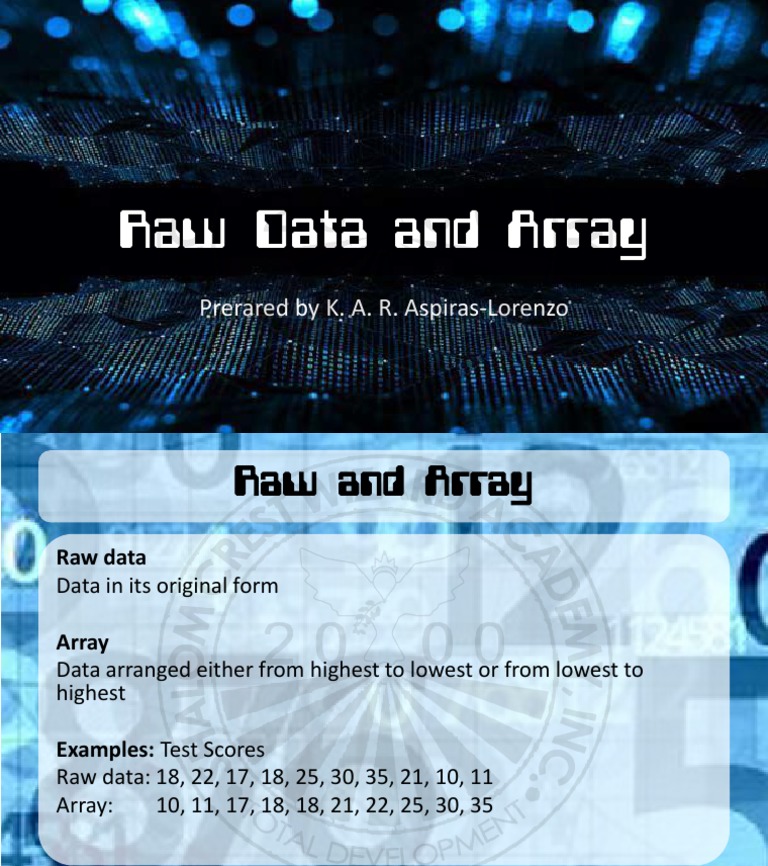 Raw vs. Arrayed Data Explained | PDF