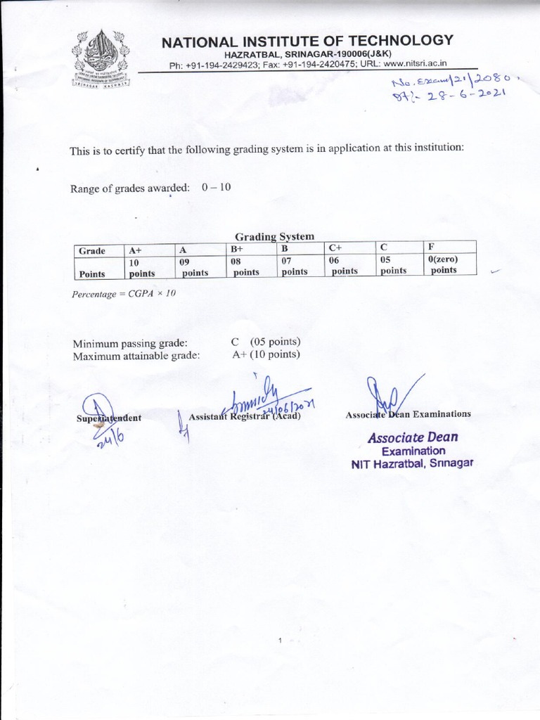 Grading System 01072021 | PDF
