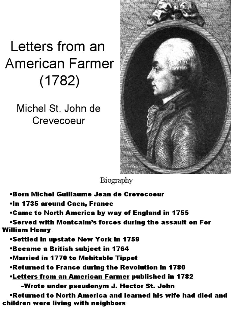 Crevecoeur's Vision of the American Identity | PDF | History