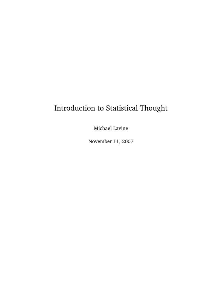 Introduction To Statistical Thought | PDF