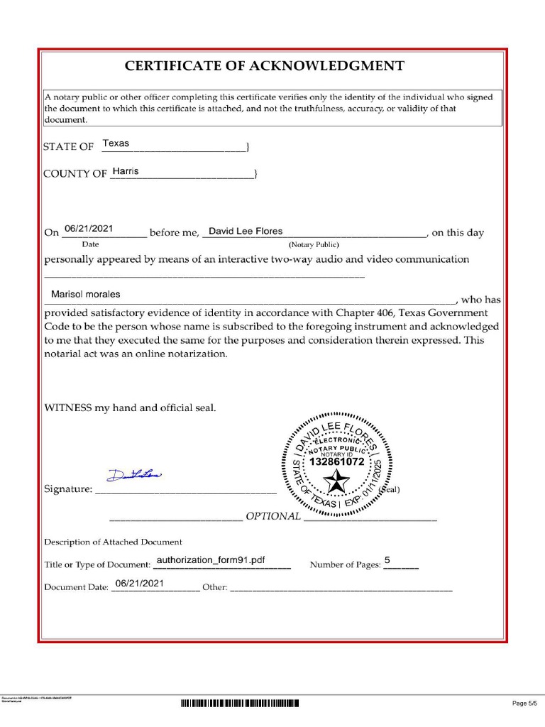 Notarized Authorization Form91 2 (4) 2 | PDF