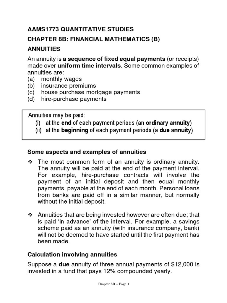 8B Financial Mathematics (B) | PDF | Net Present Value | Present Value
