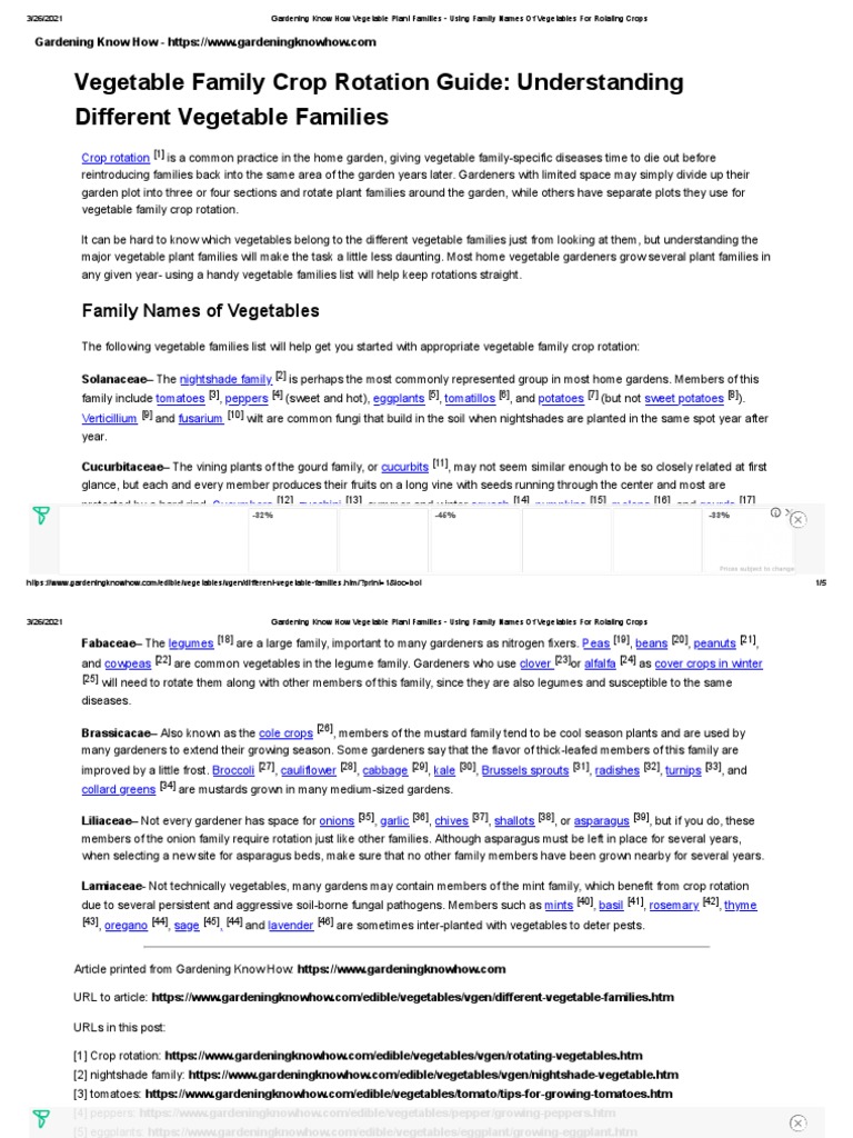 Vegetable Family Crop Rotation Guide: Understanding Different Vegetable ...