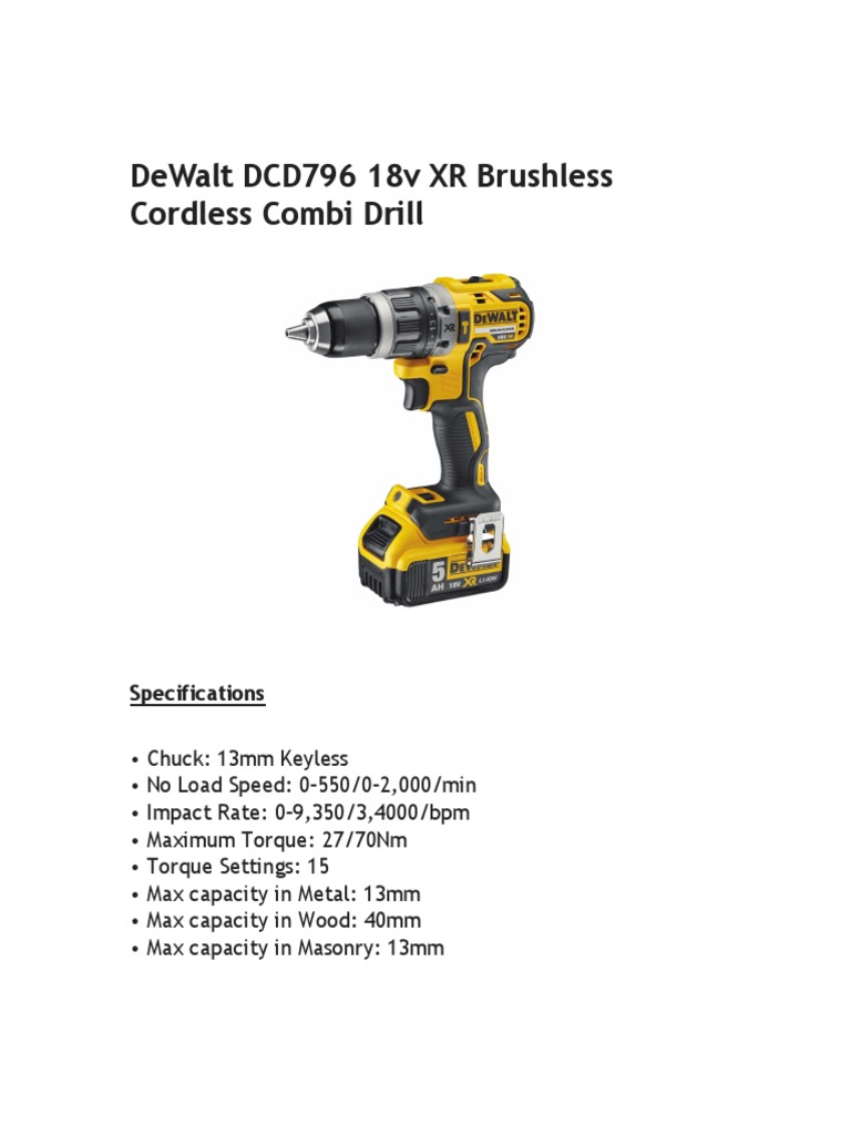DCD796 Cordless Drill | PDF