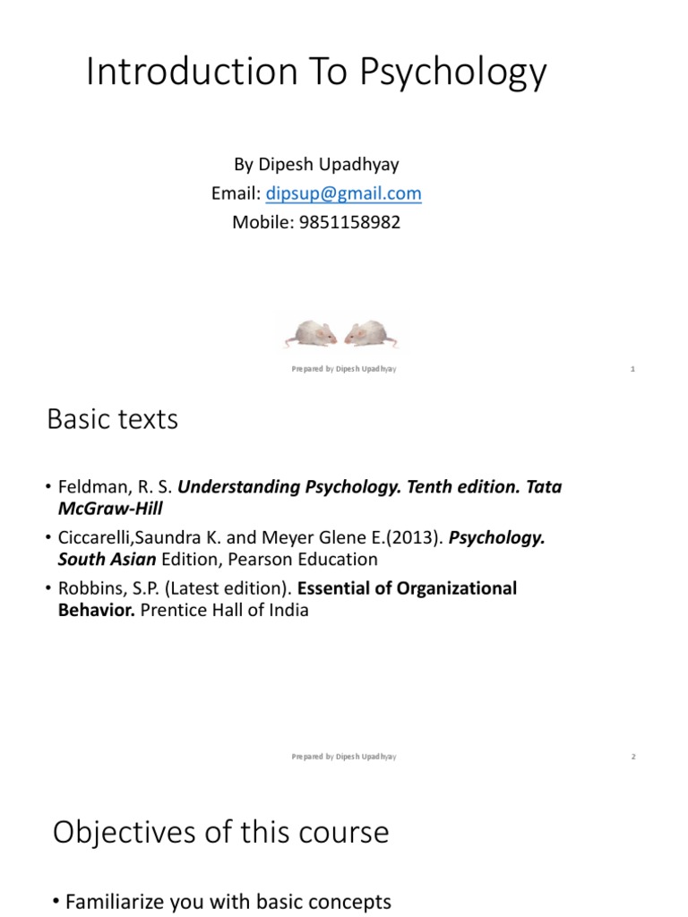 Unit 1.1 Introduction of Psychology | PDF | Psychology | Unconscious Mind