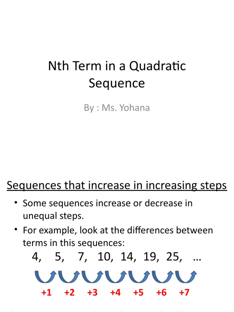NTH Term in A Quadratic Sequence | PDF | Sequence | Mathematics