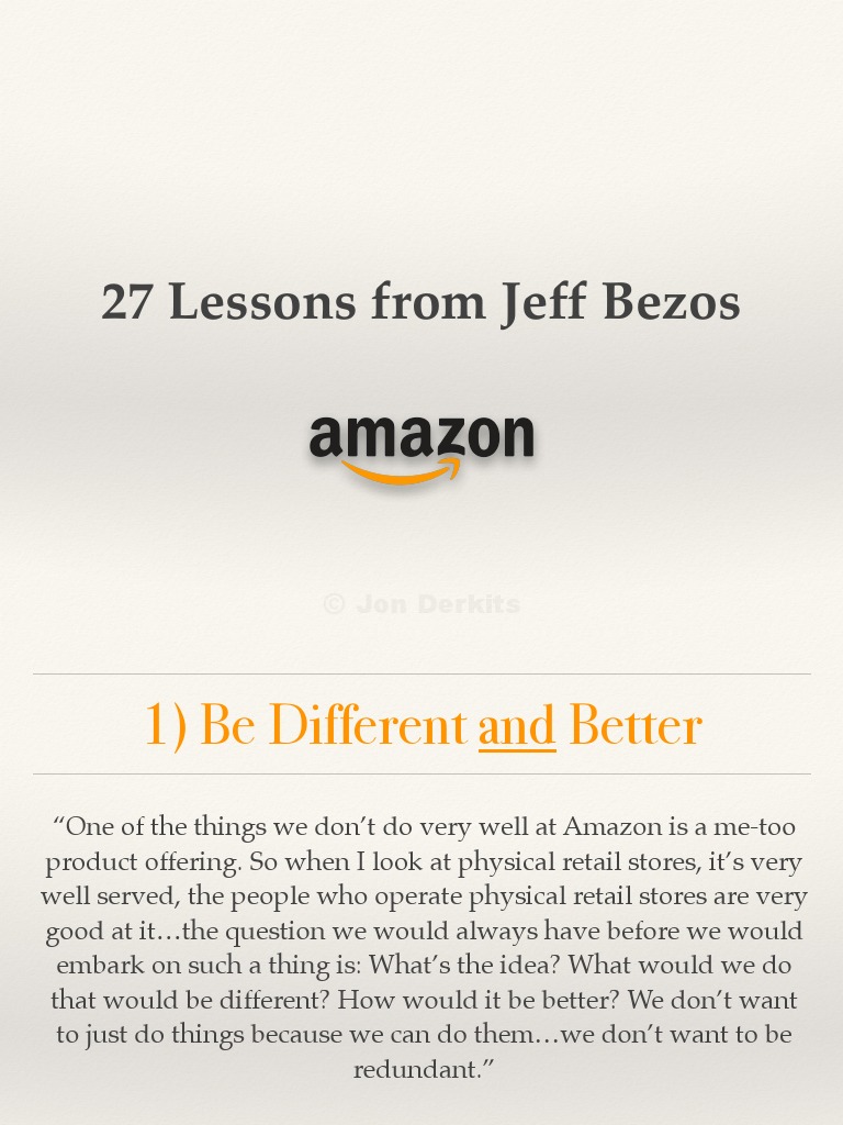 27 Lessons From Jeff Bezos | PDF | Business | Self-Improvement