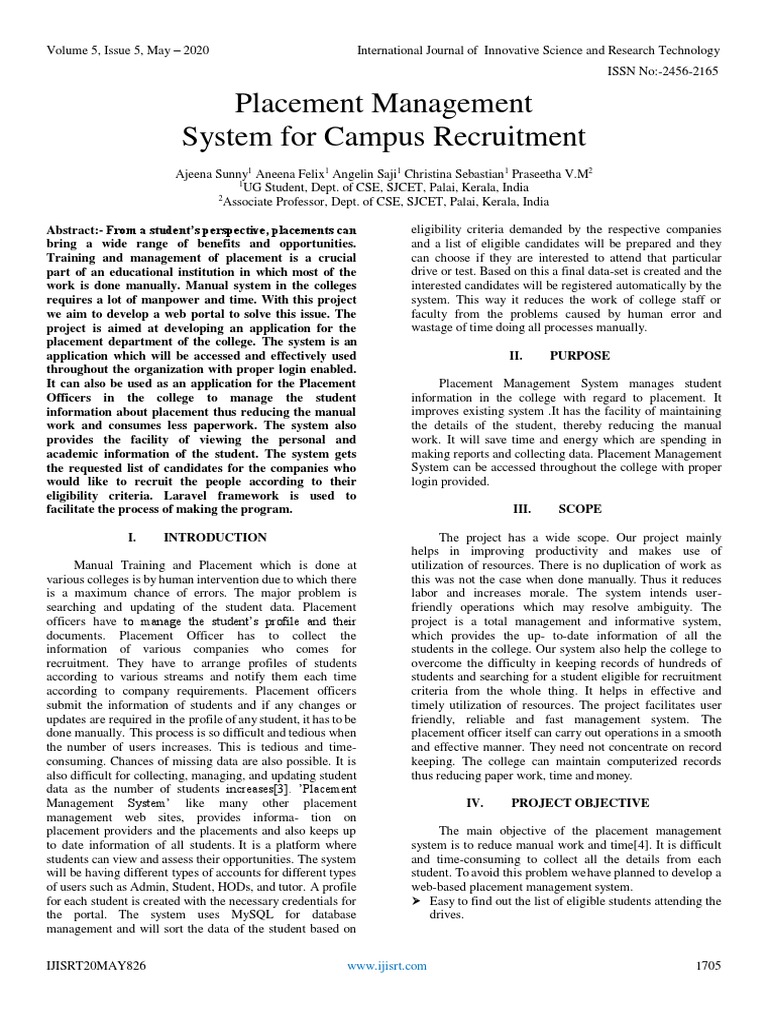 Placement Management System For Campus Recruitment | PDF | Microsoft ...