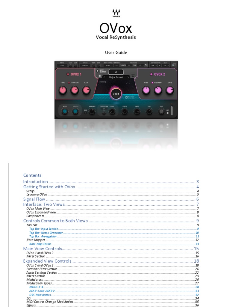 Vocal Resynthesis: User Guide | PDF | Synthesizer | Pitch (Music)