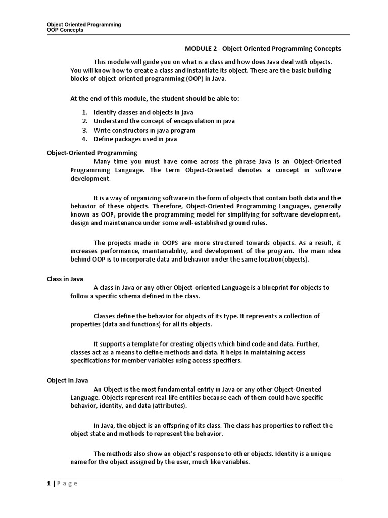 Understanding Object Oriented Programming Concepts Classes Objects Encapsulation And Access