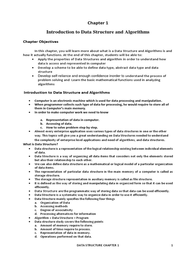 Introduction To Data Structure And Algorithm Pdf Data Type Time
