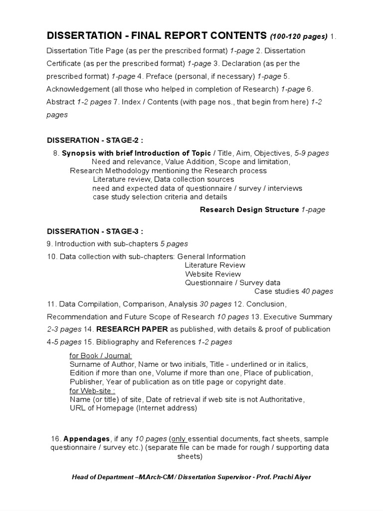 Dissertation - Final Report Contents: Pages | PDF