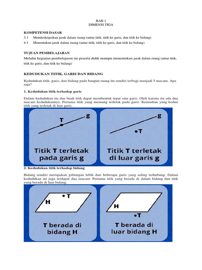 Materi Dimensi Tiga Jarak Antar Titik | PDF | Metode & Bahan Ajar