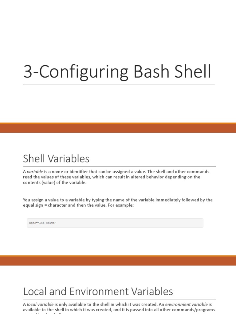 Configure Bash Shell Variables | PDF | Shell (Computing) | Computing