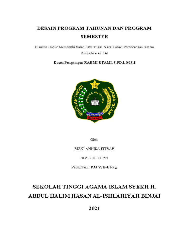 Desain Program Tahunan Dan Program Semester | PDF