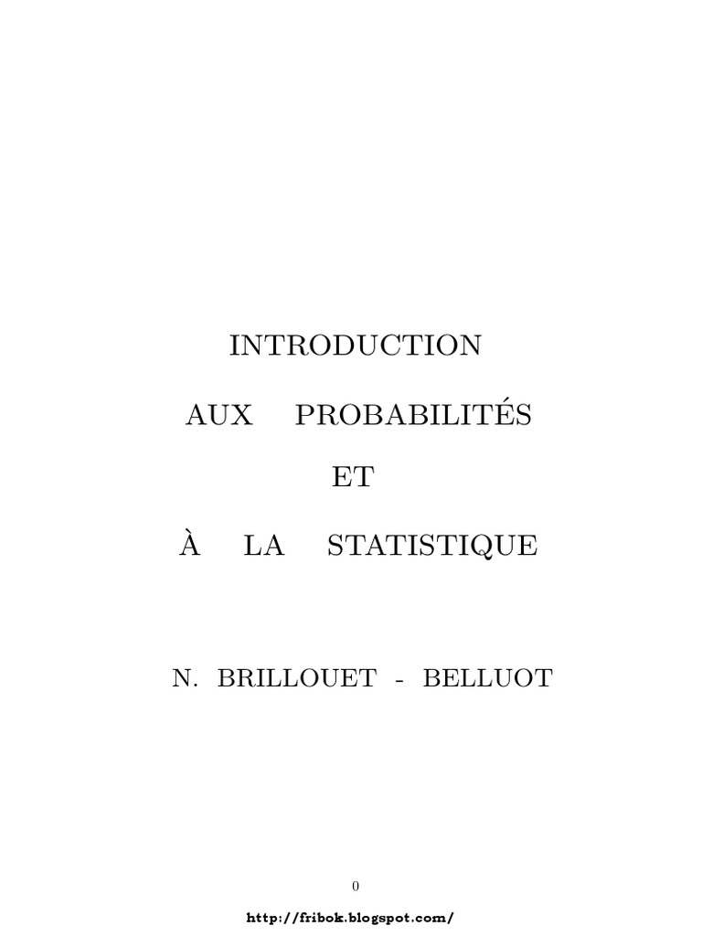 Introduction aux Probabilités et Statistique | PDF | Variable aléatoire ...