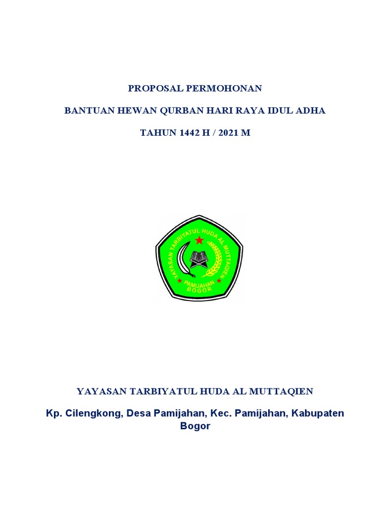 Proposal Hewan Qurban Idul Adha 2021 | PDF