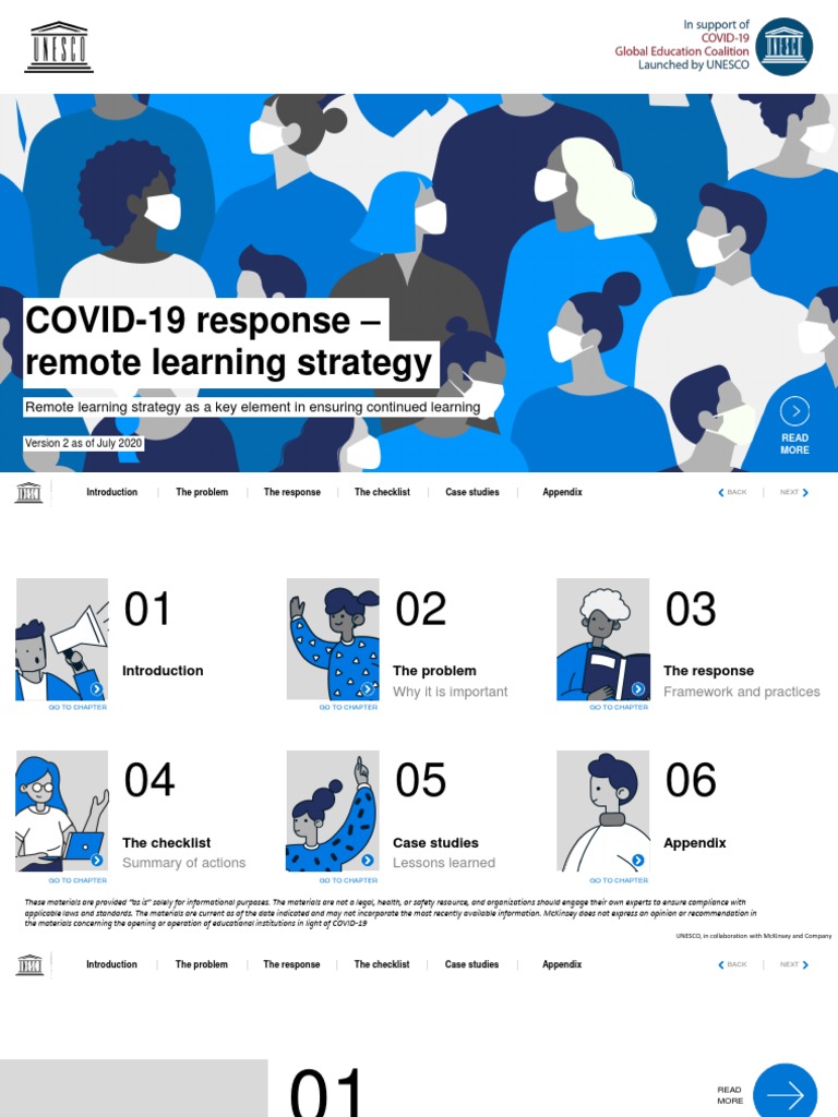 Unesco Covid 19 Response Toolkit Remote Learning Strategy | PDF | Distance Education | Teachers
