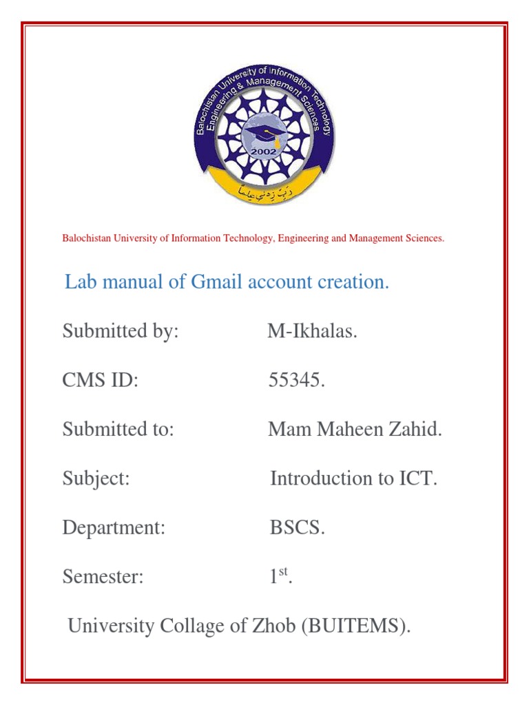 Lab Manuals for ICT Course at BUITEMS | PDF | Engineering | Science And ...