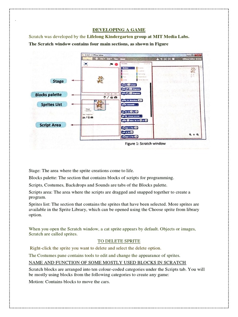 The Scratch Window Contains Four Main Sections, As Shown in Figure ...