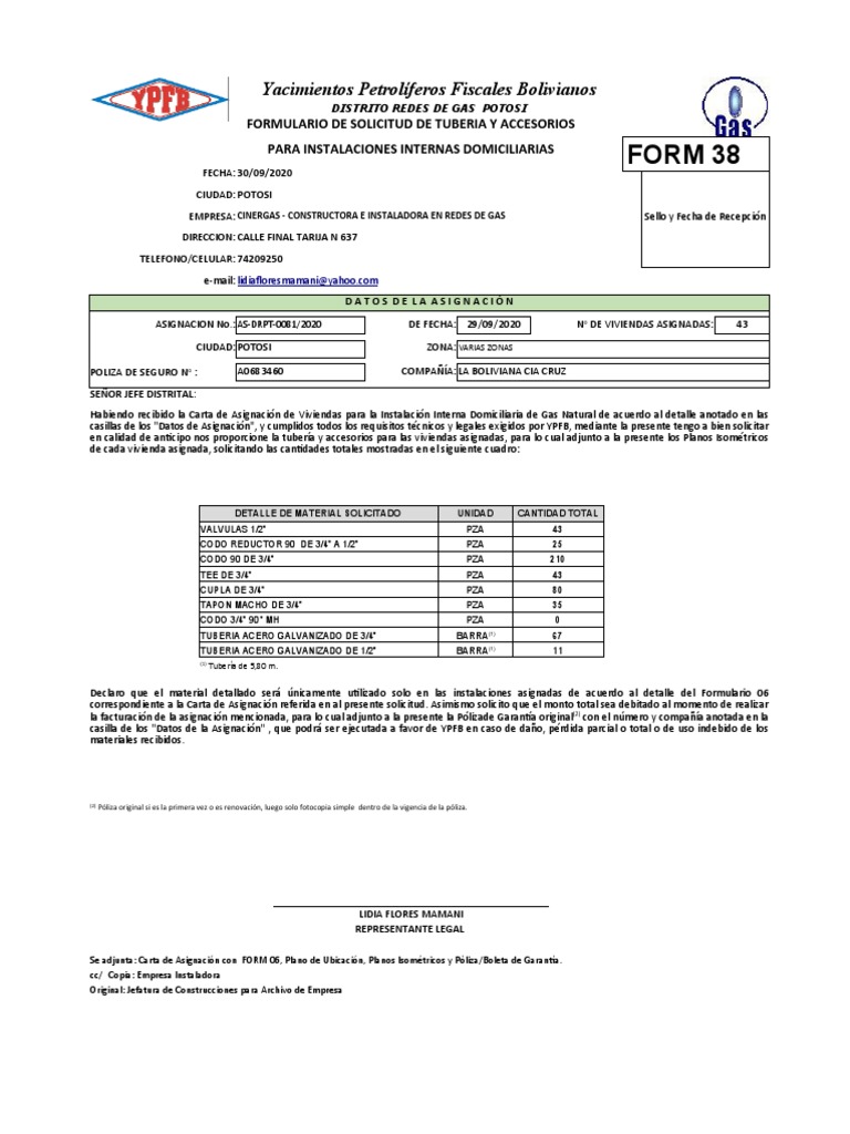Formulario 38 | PDF | Petróleo