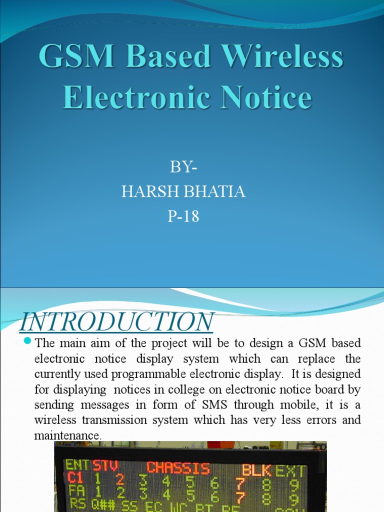 Design of a GSM Based Electronic Notice Display System | PDF | Gsm ...