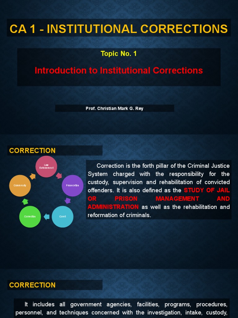 Ca 1 - Institutional Corrections | PDF | Penology | Prison