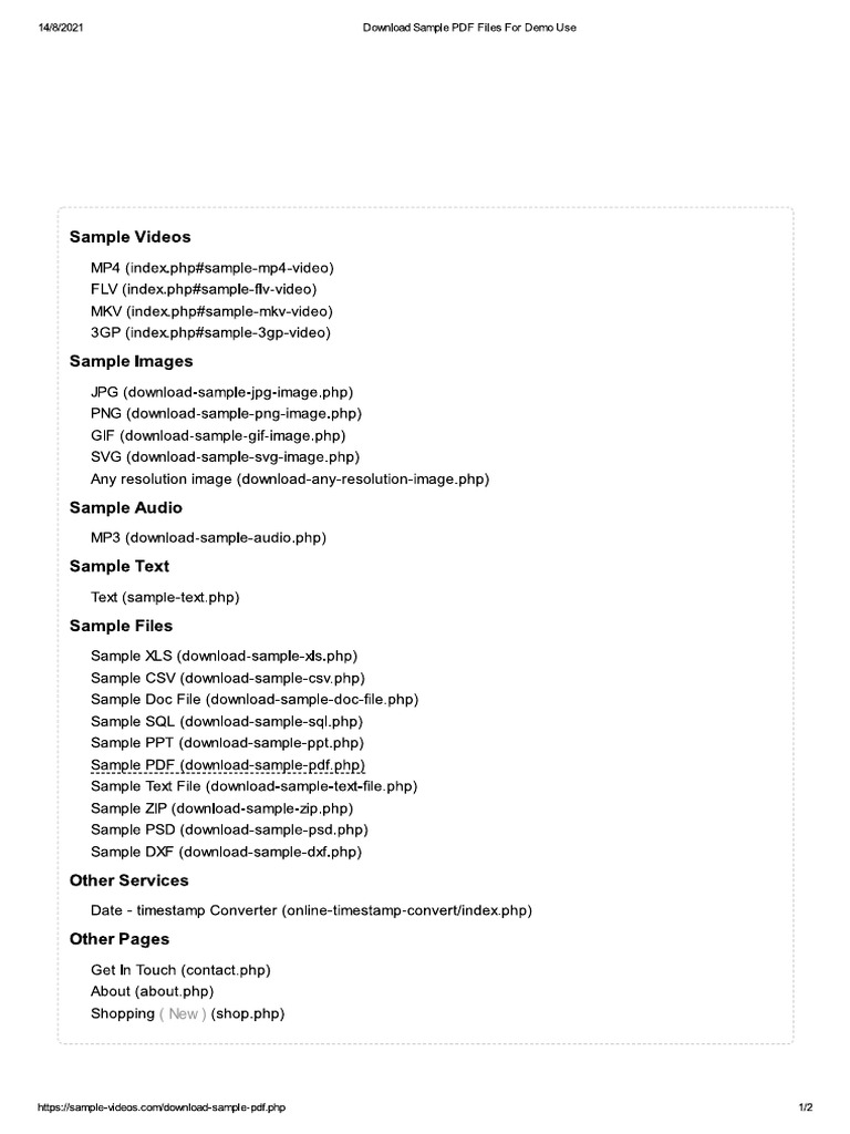 Sample PDF Files For Demo Use | PDF