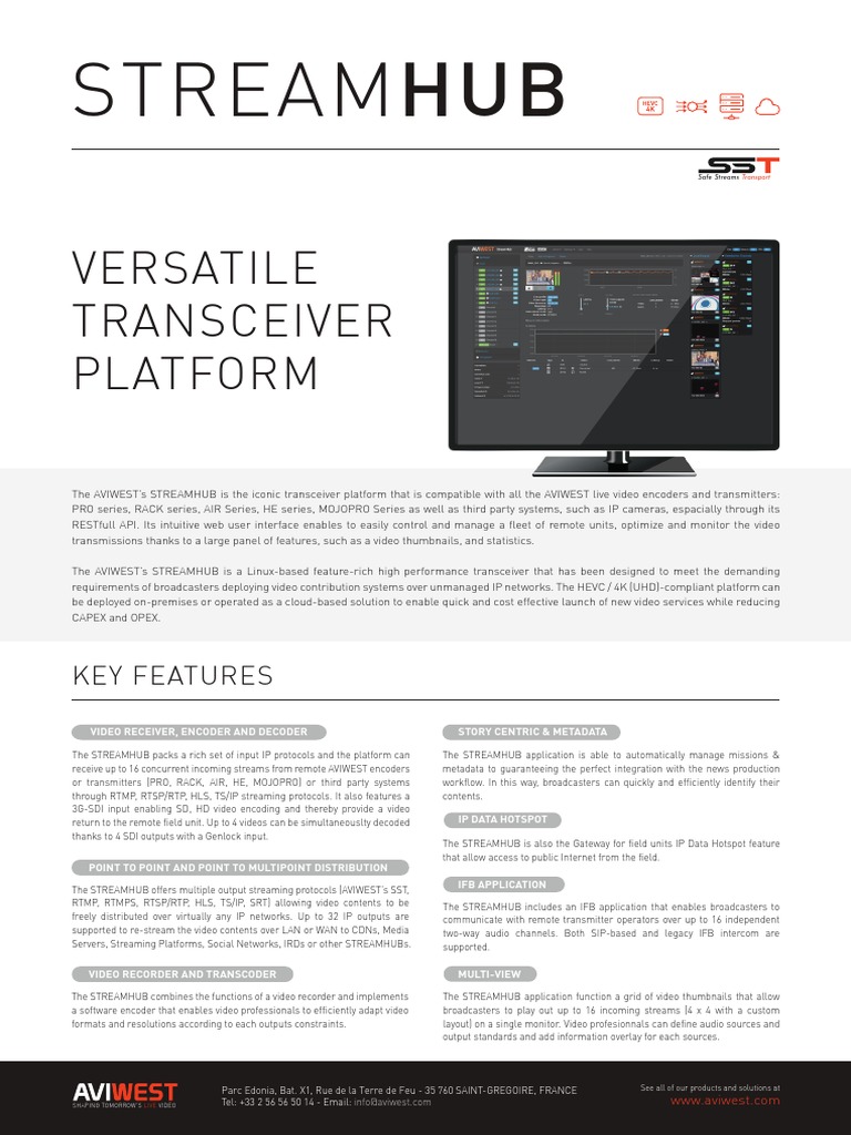 Streamhub: Versatile Transceiver Platform | PDF | Streaming Media | Video