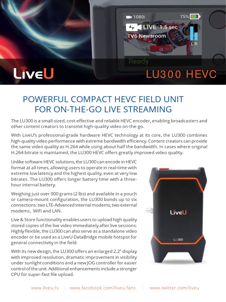 Introducing the LU300: A Powerful, Compact HEVC Encoder for Reliable ...