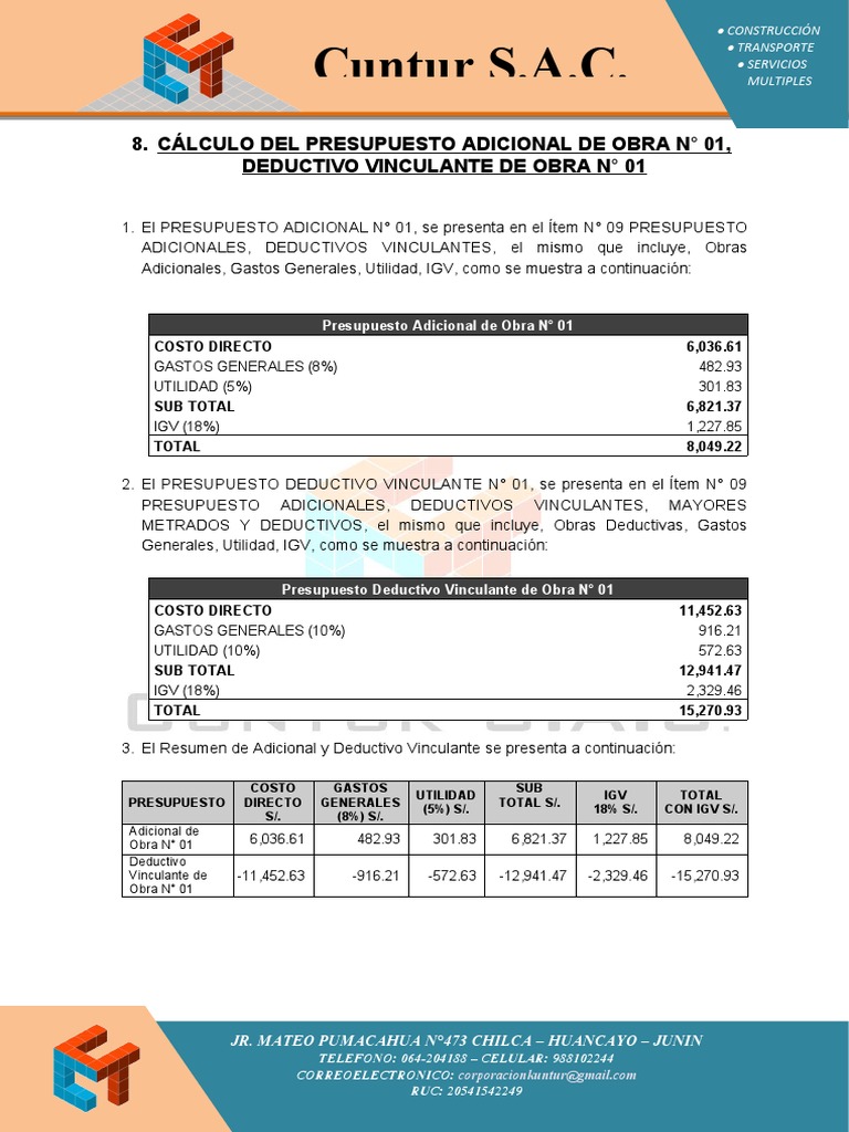 Calculo de Adicional y Deductivo Vinculante | PDF