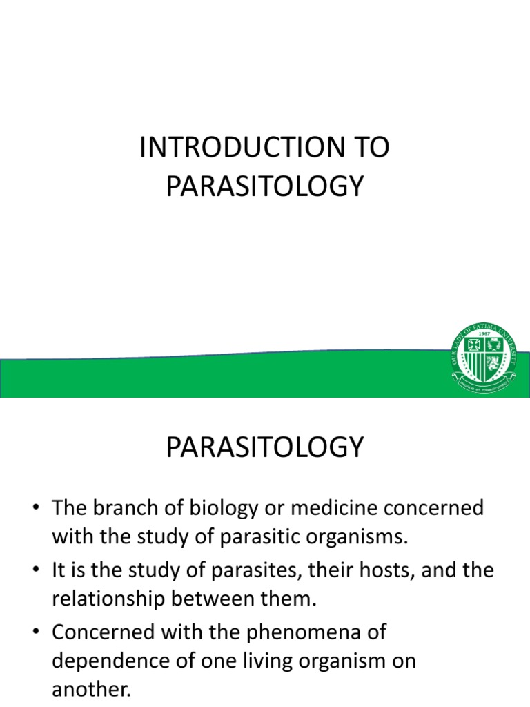 Introduction To Parasitology | PDF | Parasitism | Infection