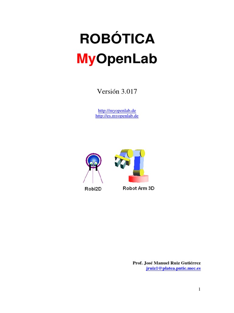 Robotica Myopenlab | Descargar gratis PDF | Robot | Robótica